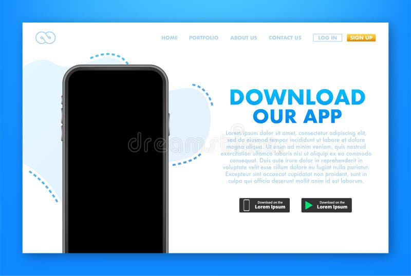 3d Button with Download Our App for Web Page Design. Business Ad Banner ...