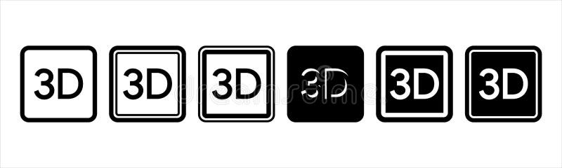 3D Button Icon Set. Three Dimension Button Icons Set Stock Illustration ...