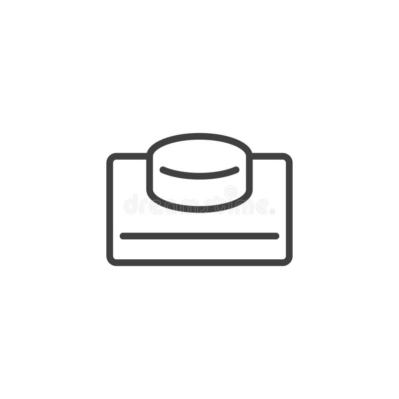 3D Button line icon stock vector. Illustration of square - 303929246