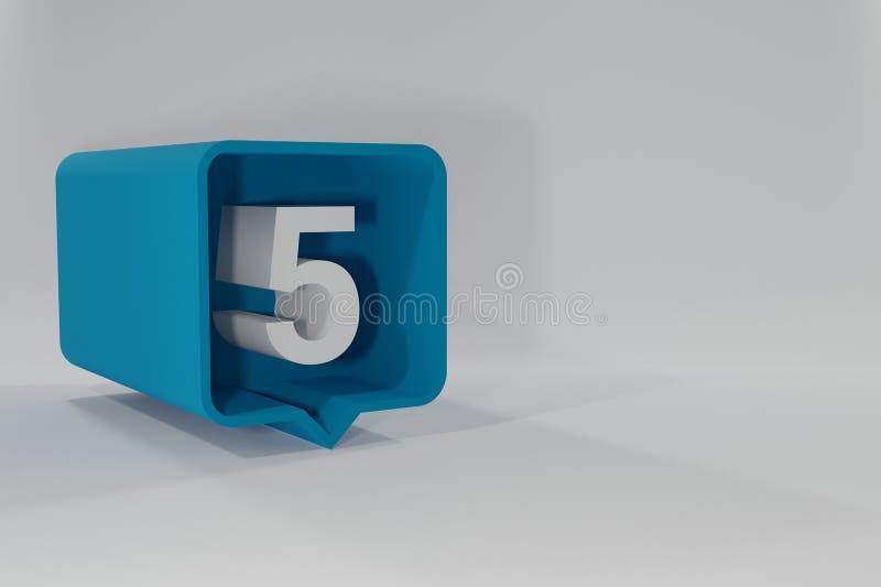5 Number Balloon Icon. Speech Balloon 3d. Number Five. 3D Illustration ...