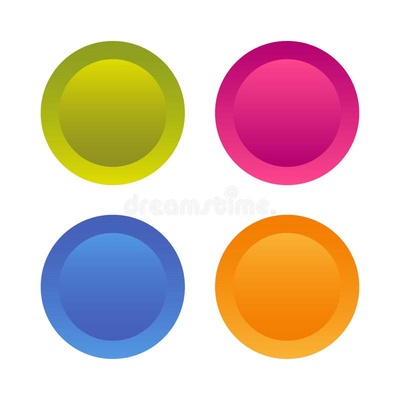 3d Buttons for Web Design. Round Frame Set. Vector Illustration Stock ...
