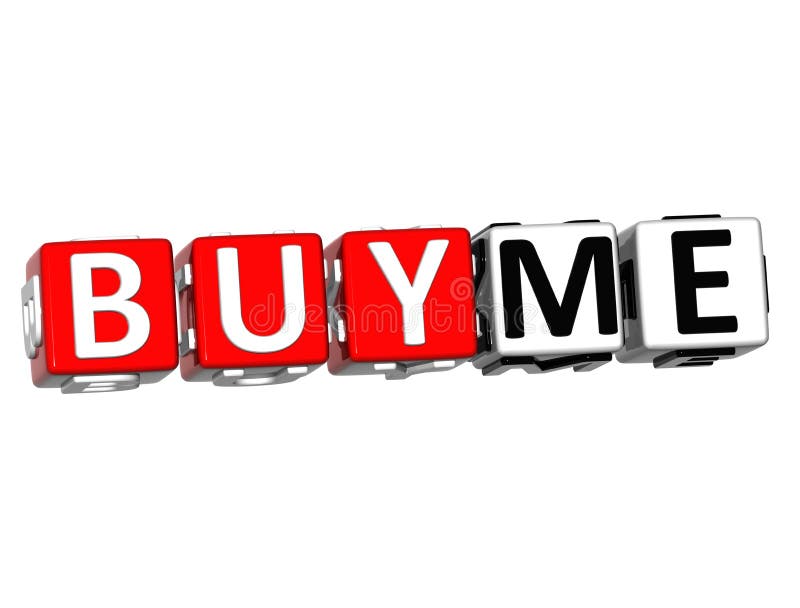 3D Buy Me Button Click Here Block Text Stock Illustration ...