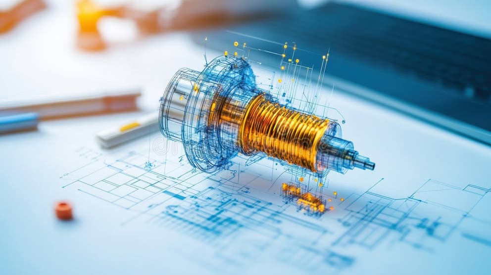 3D CAD Modeling and Design Concept Showcase Stock Illustration ...