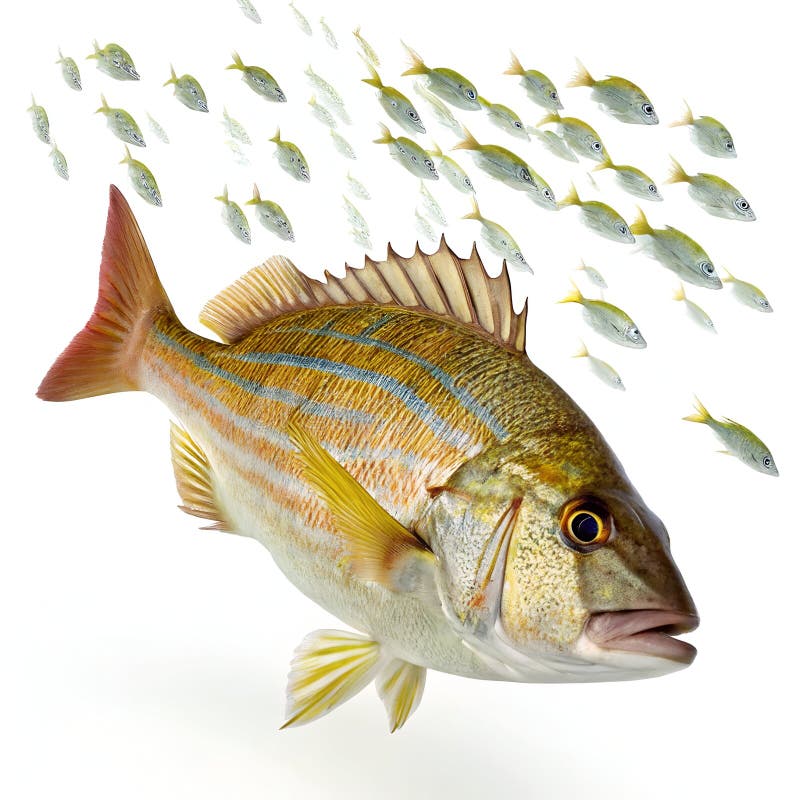 3D Caesar Grunt Shoal Render Isolated on White Background Stock ...