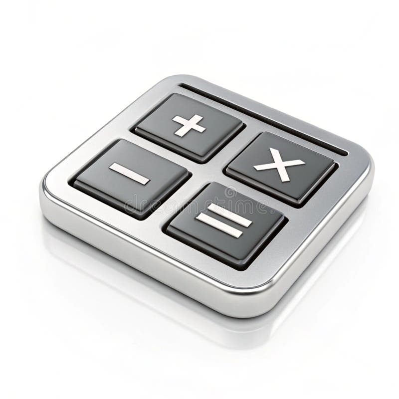 3D Calculation Icon Isolated on White Background Stock Illustration ...