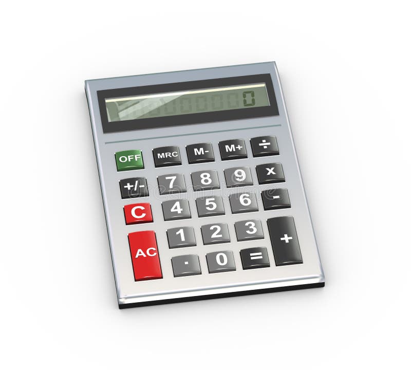 3d Man with Calculator and Pen Stock Illustration - Illustration of ...