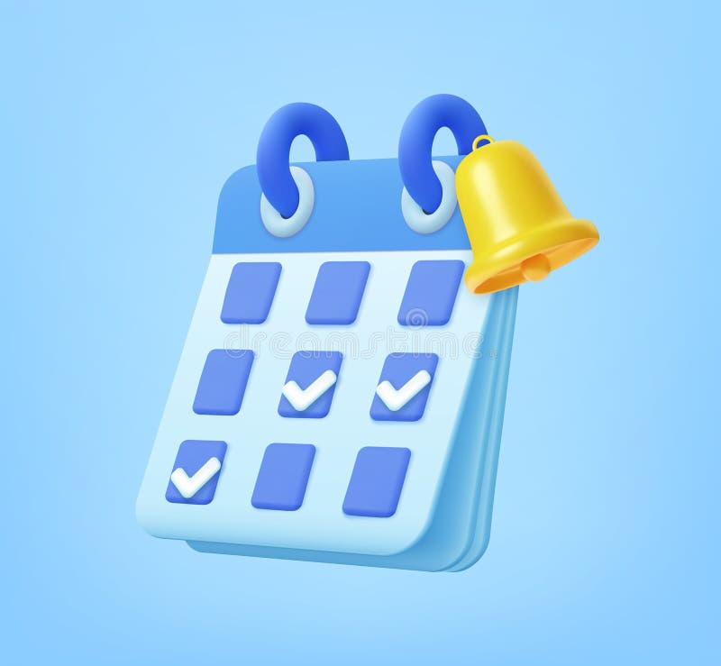 3D Calendar with Check Mark Stock Vector - Illustration of sign, tick ...