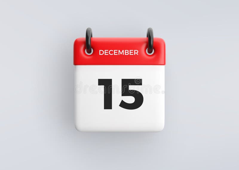 December 15 Calendar Icon Stock Illustrations – 152 December 15 ...