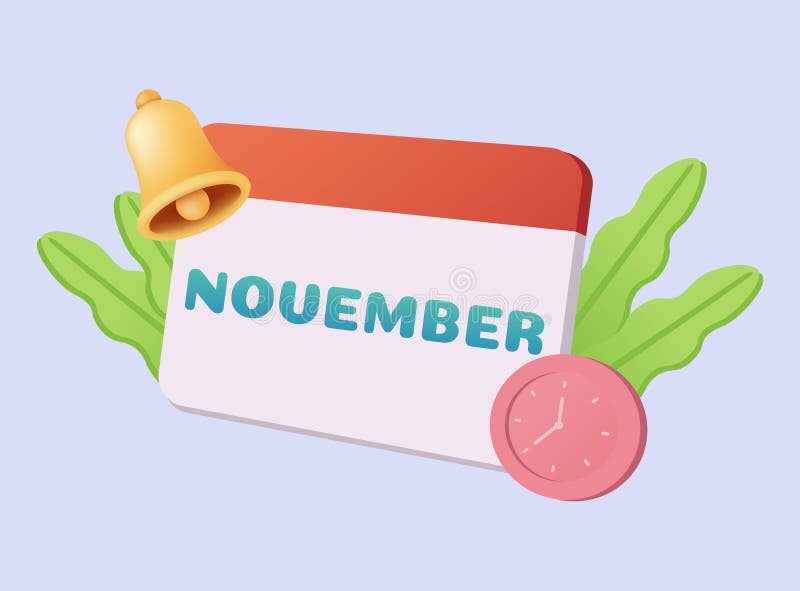 3d Calendar Icon. November. daily Schedule Planner. Calendar Events ...