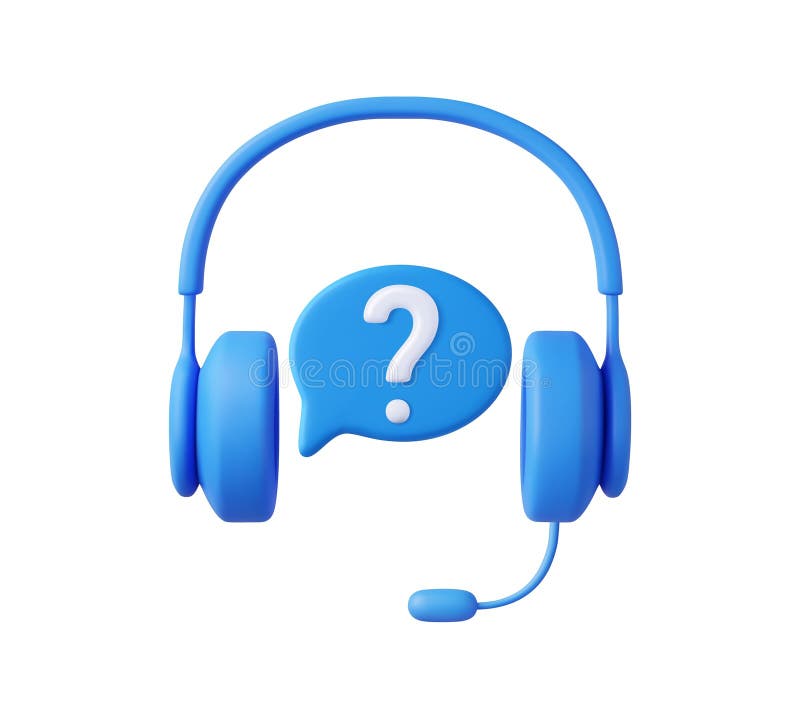 3D Call Center. Headphones with Speech Bubble Message. Stock Vector ...