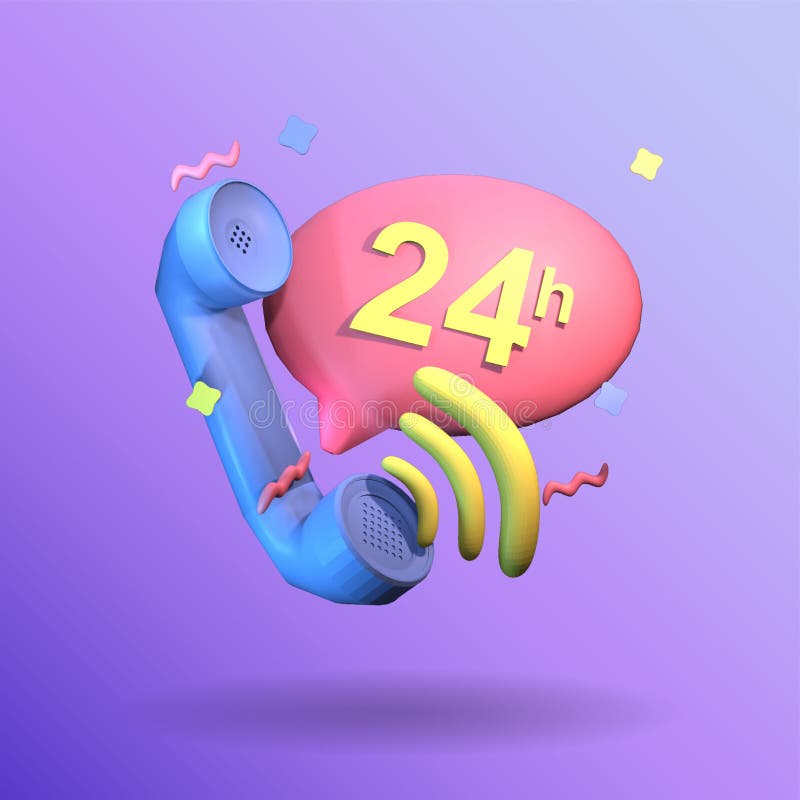 3D Call Center Icon Rendered Isolated on the Purple Background Stock ...