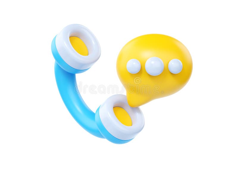 3d Call Center Render Icon: Phone with Bubbles for Customer Support ...