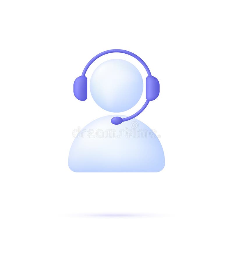 3D Call Center. Support Service Icon, Customer Consultation Hotline ...