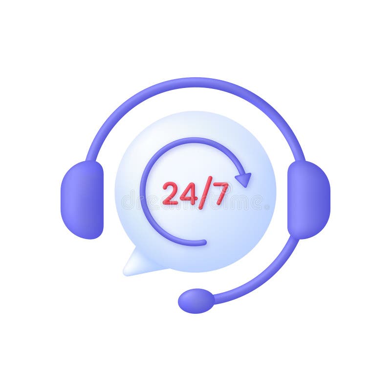 3D Call Center. Support Service Icon, Customer Consultation Hotline ...