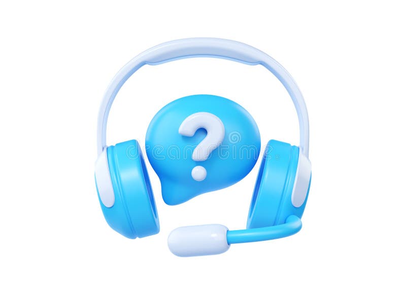 3d Call Center Support Service Icon, Headset with Microphone and ...
