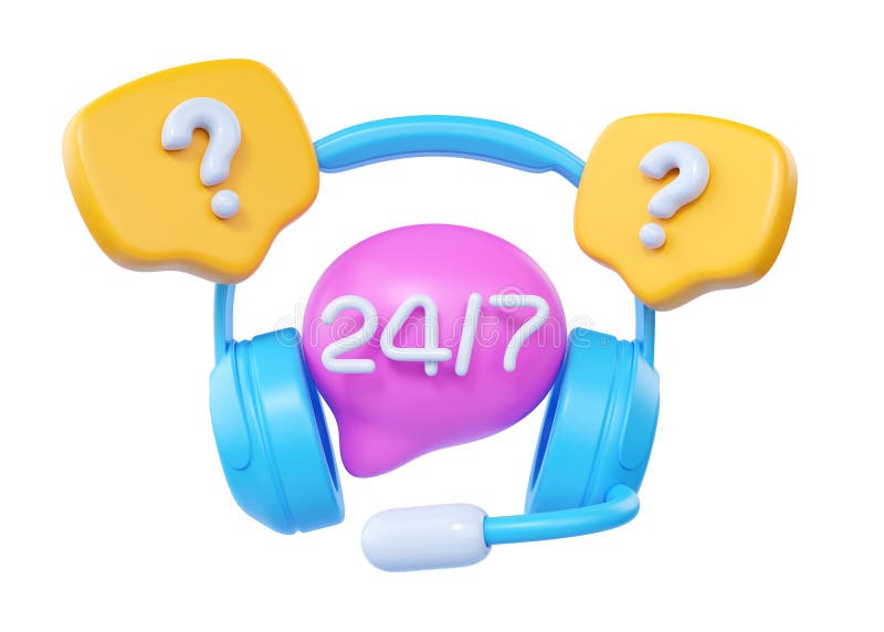 3d Call Center Support Service Icon, Headset with Microphone and ...
