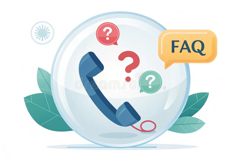 3D Call Icon with Speech Bubble and FAQ Support Stock Illustration ...
