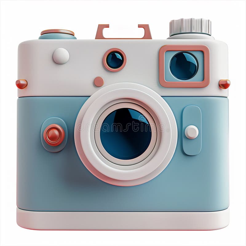 3D Camera Icon on White Background Stock Illustration - Illustration of ...