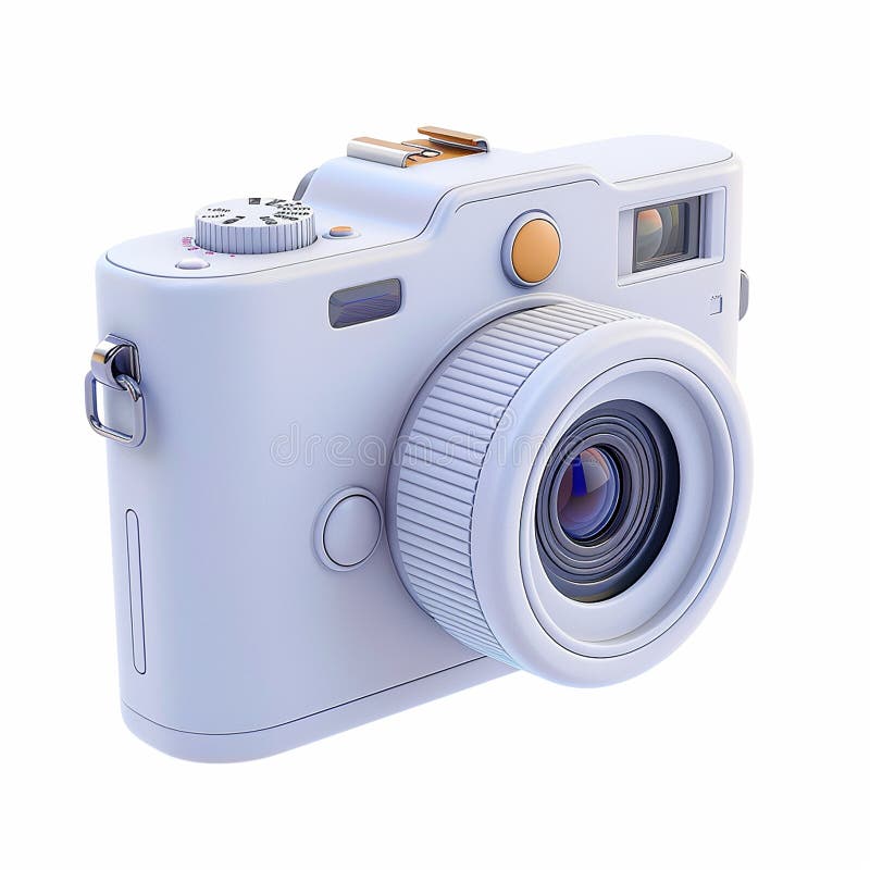 3D Camera Icon on White Background Stock Illustration - Illustration of ...