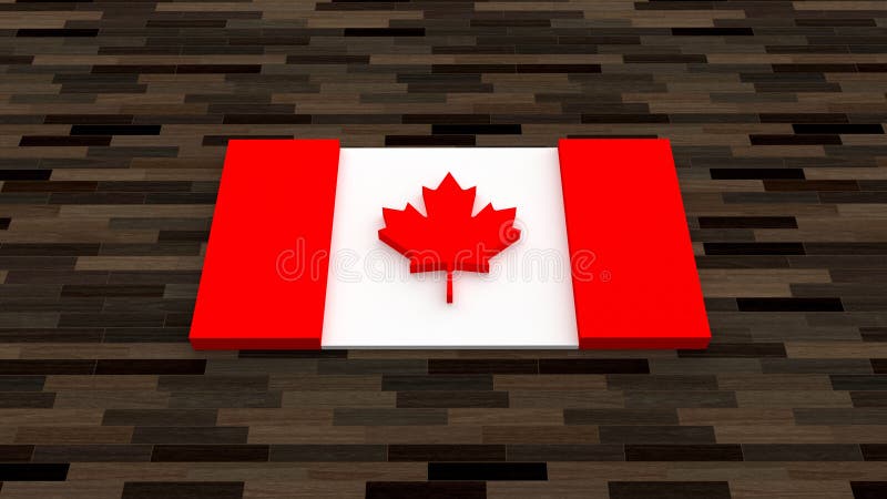 3D Canada Flag on Abstract Background for Design Content. 3D Rendering ...