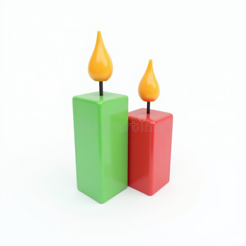 3d Candlestick Chart Cluster Green Red Bars Floating Mid Air Stock ...