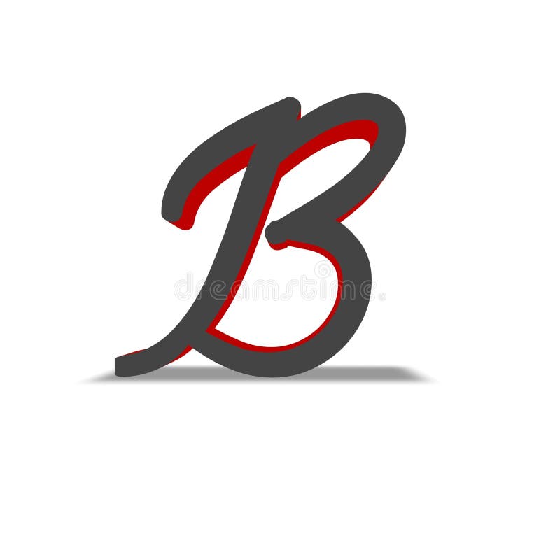 3D Capital B Design Art with White Background. Stock Illustration ...