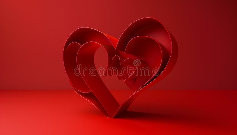 3d, Card, Design, Heart, Illustration Love Post Red Shape Typography ...