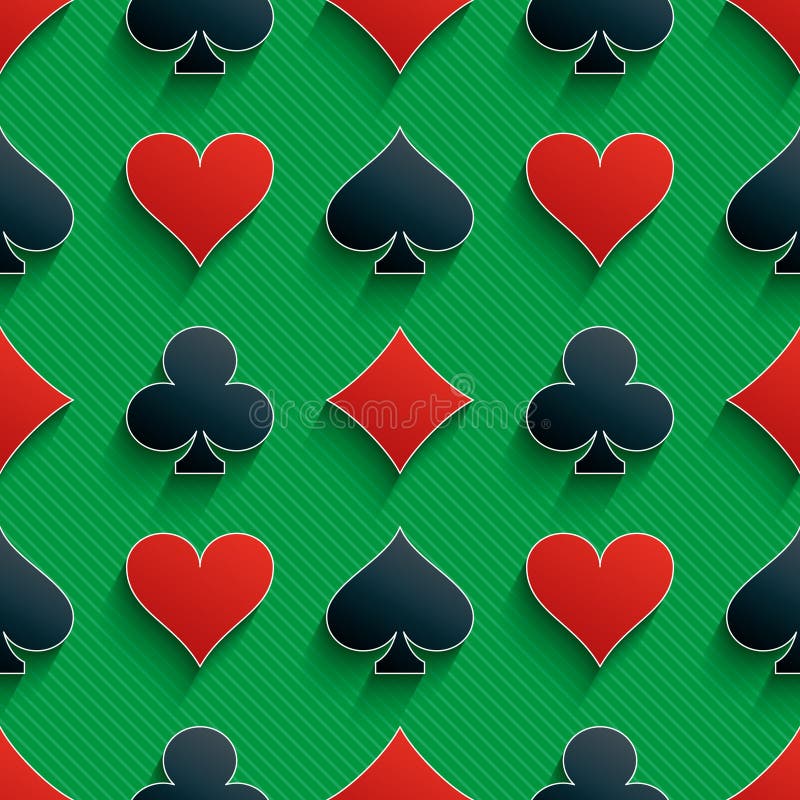 3d Card Symbols Seamless Background. Stock Vector - Illustration of ...