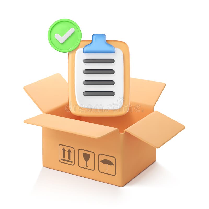 Cardboard with Tick Mark Concept Icon of Order Fulfillment, Package ...