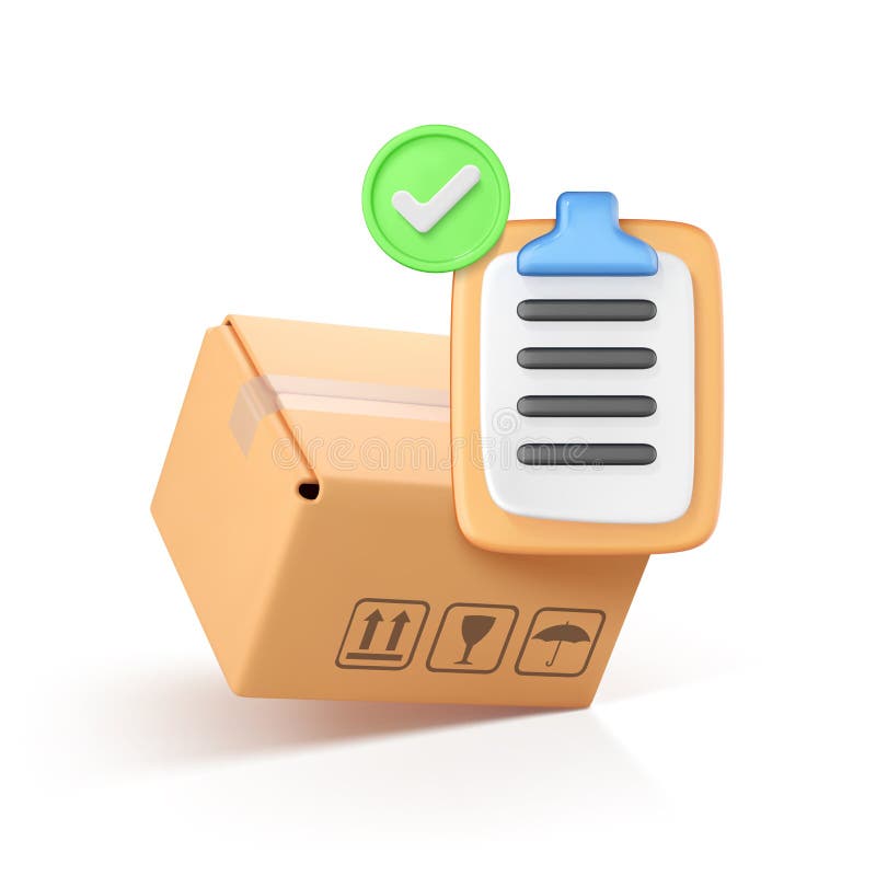 Cardboard with Tick Mark Concept Icon of Order Fulfillment, Package ...