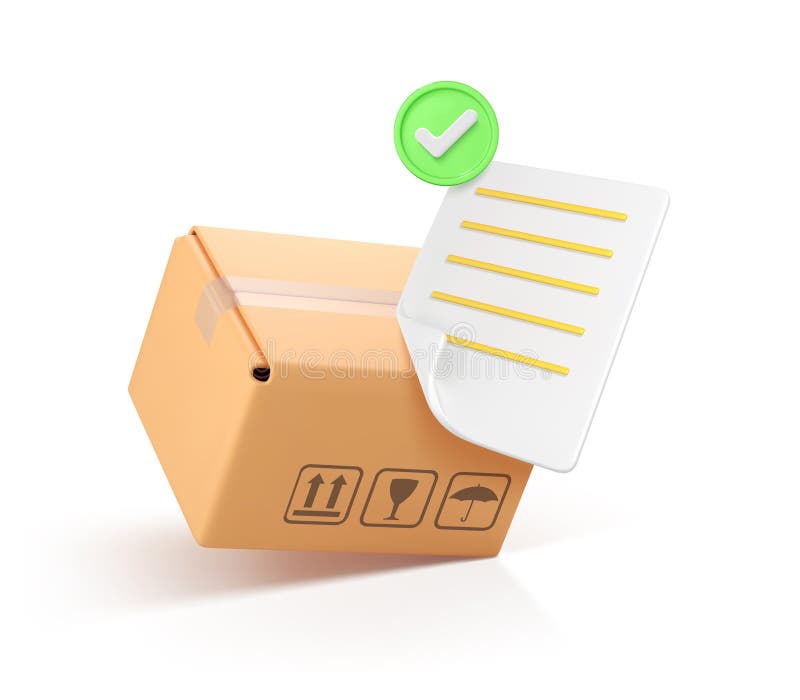 Cardboard with Tick Mark Concept Icon of Order Fulfillment, Package ...