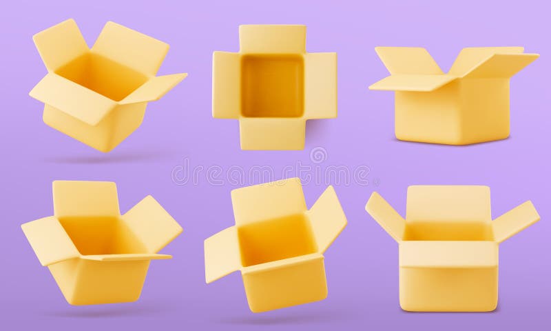3D Cardboard Box Icon. Render Delivery Cargo Box. 3d Realistic Vector ...