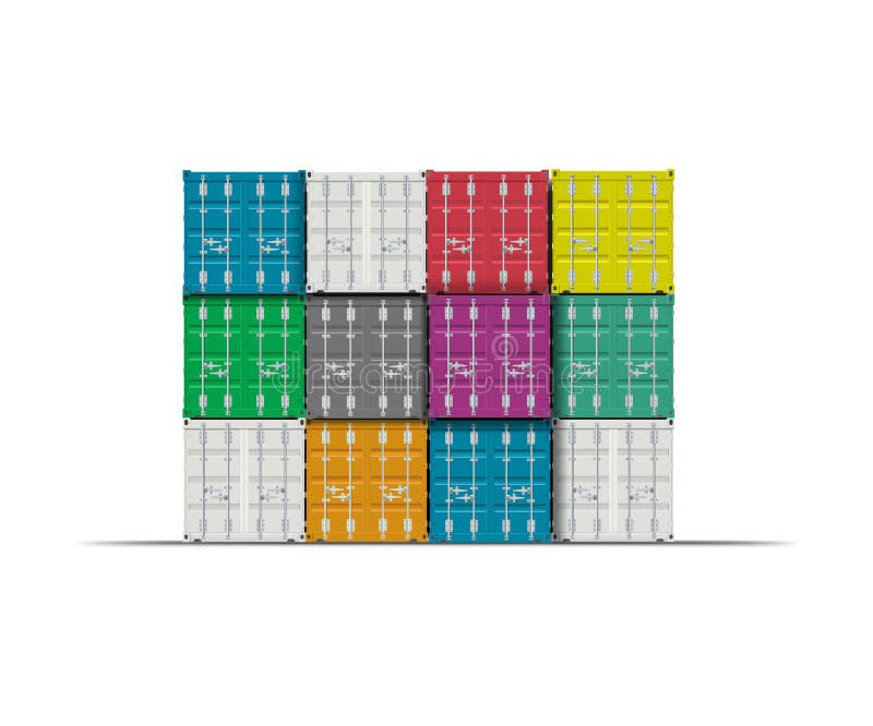 Collection of 3d Containers Standing on Top of Each Other for ...