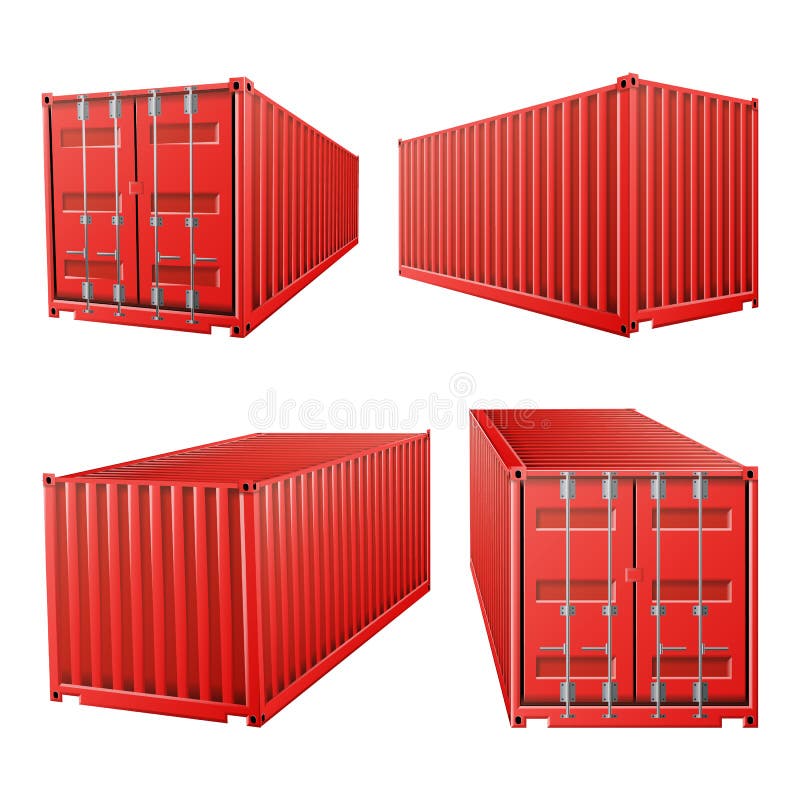 Cargo Container Vector Illustration Stock Vector - Illustration of ...