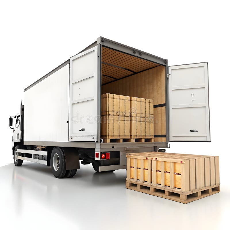 3D Cargo Loading and Unloading Concept Icon Stock Illustration ...