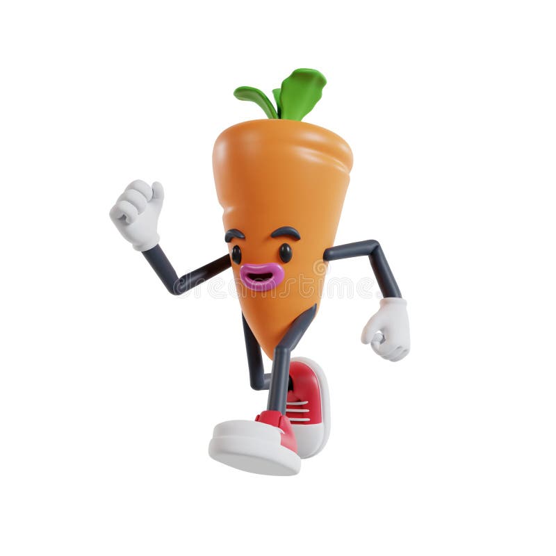 3d Carrot Character Running Fast Stock Image - Illustration of problem ...