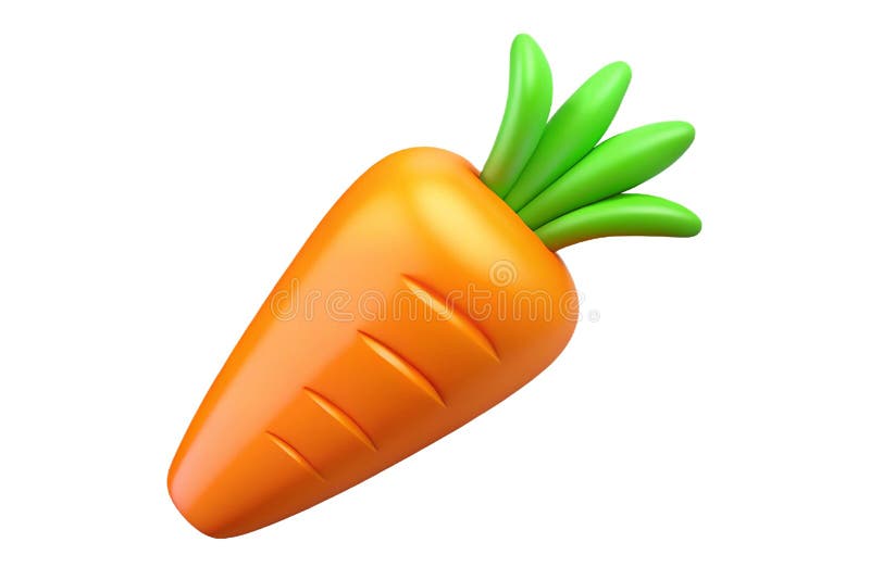 Carrot Emoji Icon with Green Leaves Stock Illustration - Illustration ...