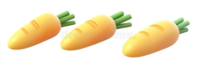 3d Carrot Icons and Objects Collection in Cartoon Style, Transparent ...