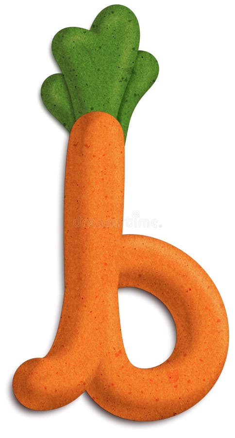 3D Carrot Letter B Font Colorful Letter Stock Photo - Illustration of ...