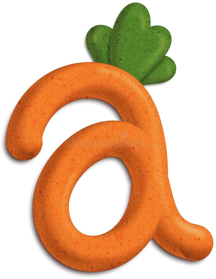 3D Carrot Letter a Font Colorful Letter Stock Image - Illustration of ...