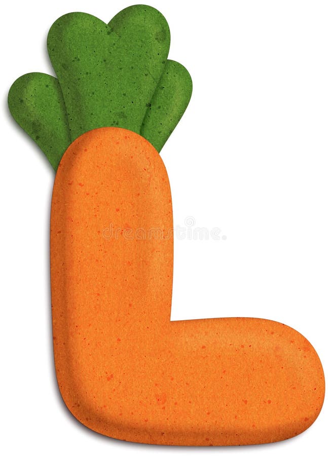 3D Carrot Letter L Font Colorful Letter Stock Image - Illustration of ...