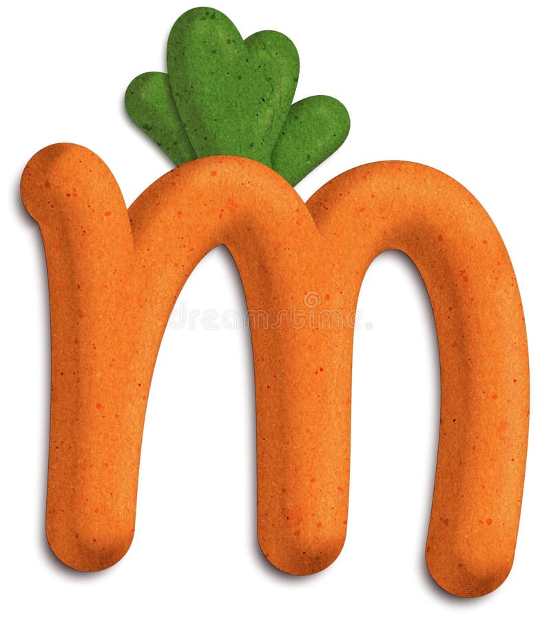 3D Carrot Letter M Font Colorful Letter Stock Illustration ...