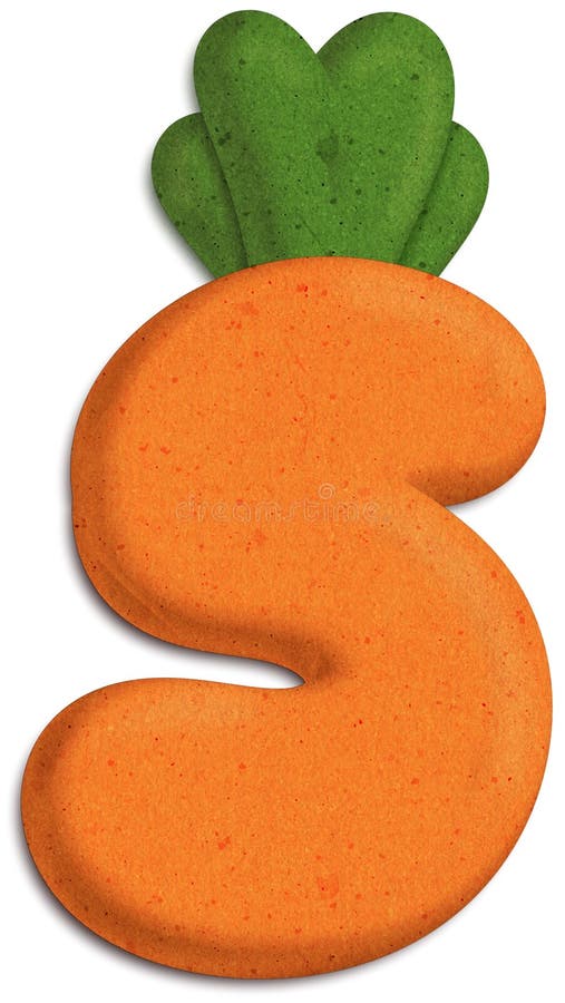 3D Carrot Letter S Font Colorful Letter Stock Illustration ...