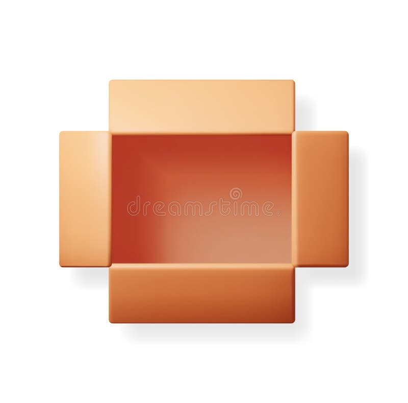 Top View Open Brown Packaging Box Stock Illustrations – 600 Top View ...