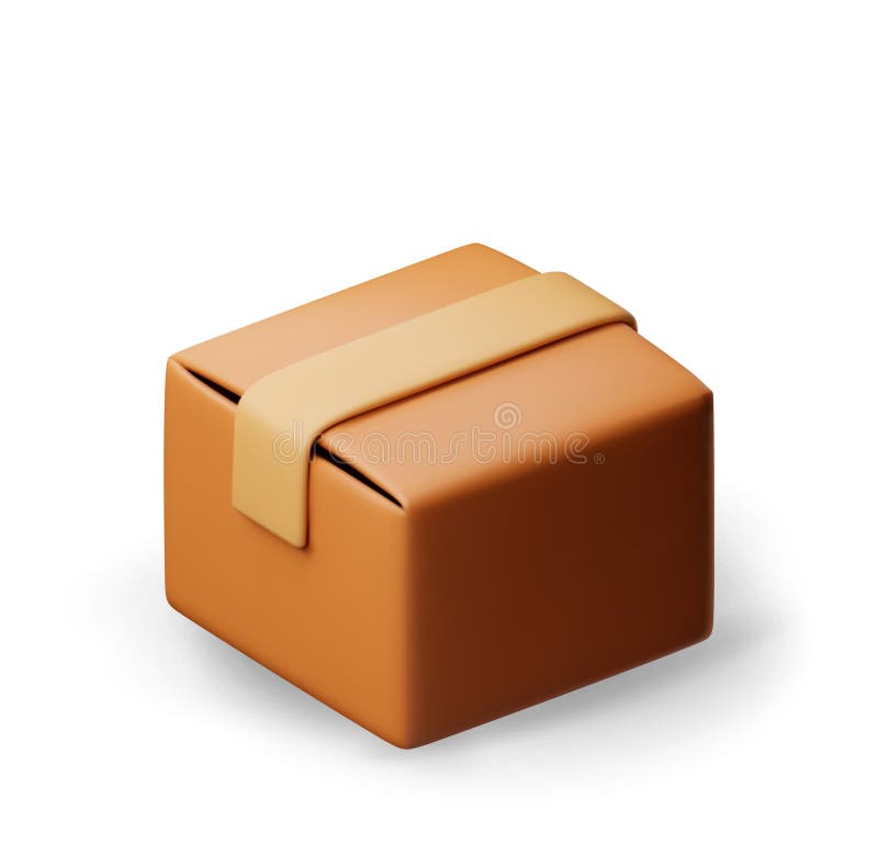 3D Carton Packaging Box Isolated on White. Stock Vector - Illustration ...