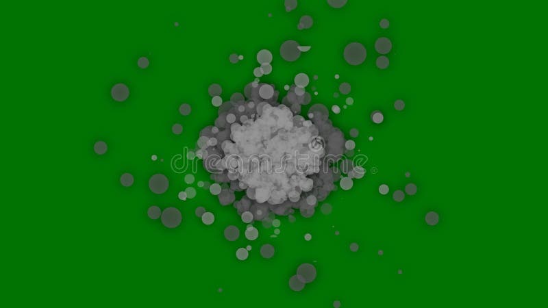 2D Cartoon FX Explosion with Smokes Animation Isolated on Green Screen ...