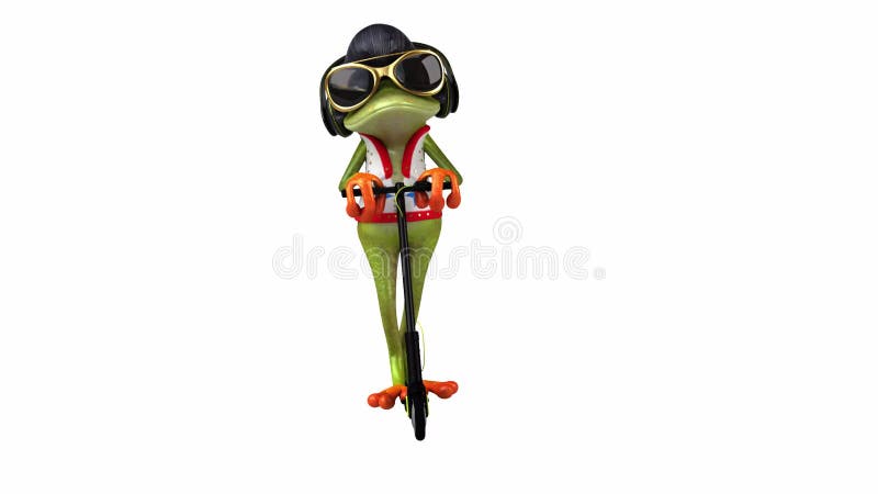 3D Cartoon Animation of a Rocker Frog Stock Video - Video of fifties ...