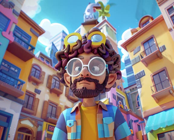 Cartoon with AR-inspired Interactive Elements, Blending Past and Future ...