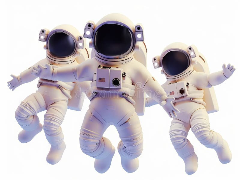 3D cartoon Astronauts stock illustration. Illustration of exploration ...