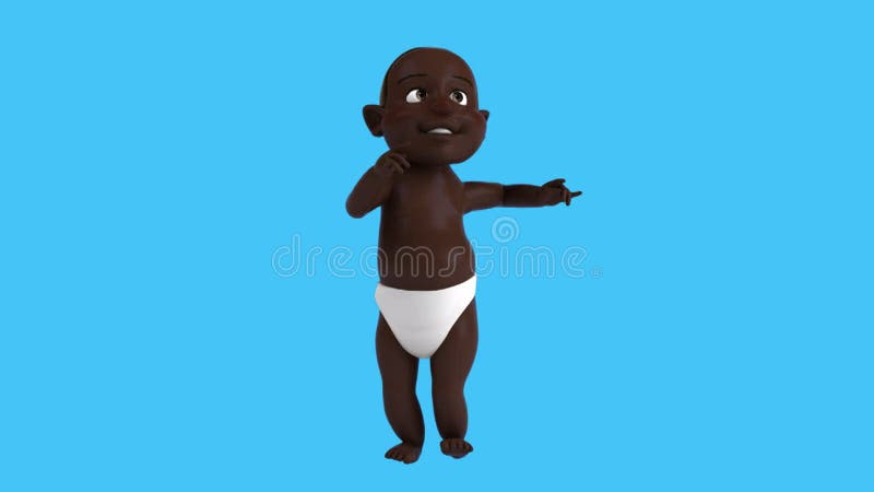 3D Cartoon Baby Dancing (with Alpha Channel Included Stock Footage ...